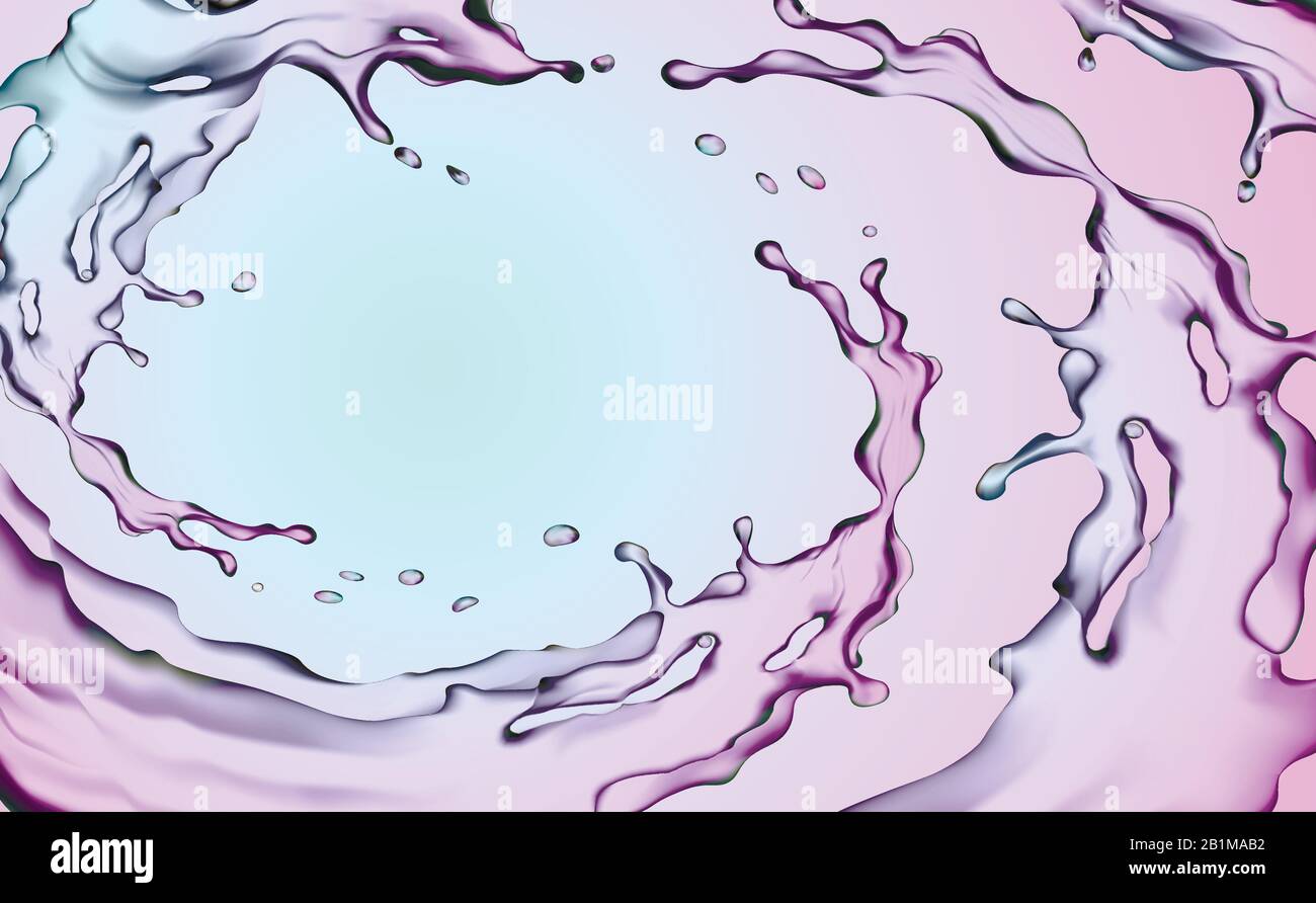 Illustration of a background with water splashes. The circulation of ...