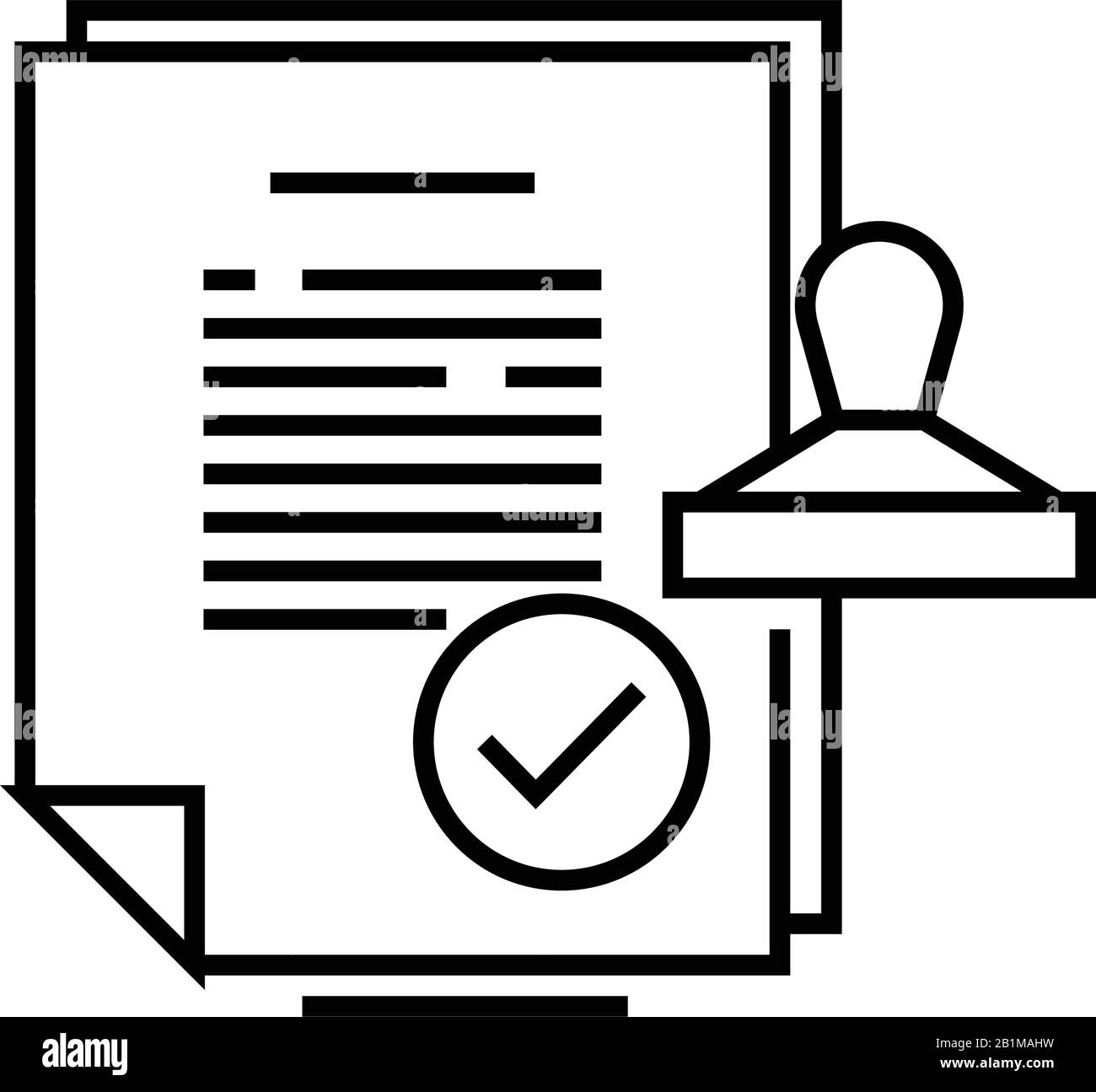 Important report line icon, concept sign, outline vector illustration ...