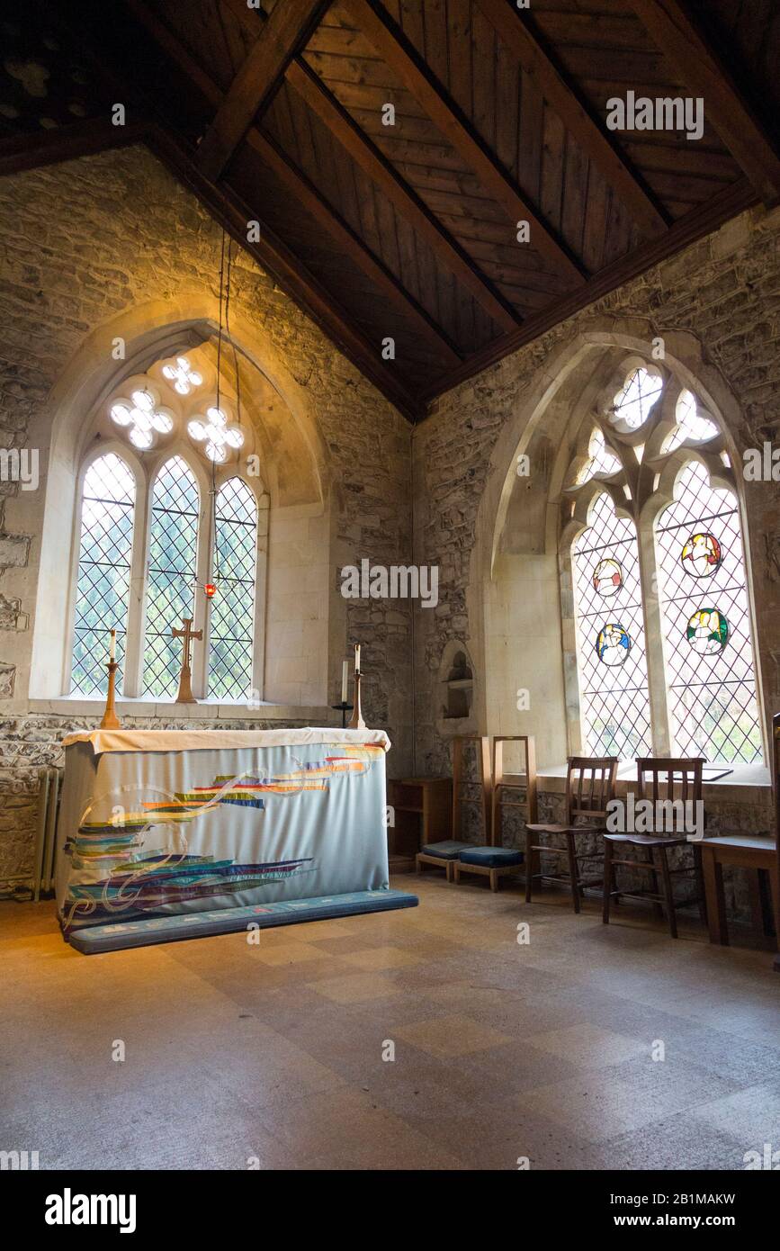 All Hallows Chapel inside Bosham Holy Trinity church interior with ...