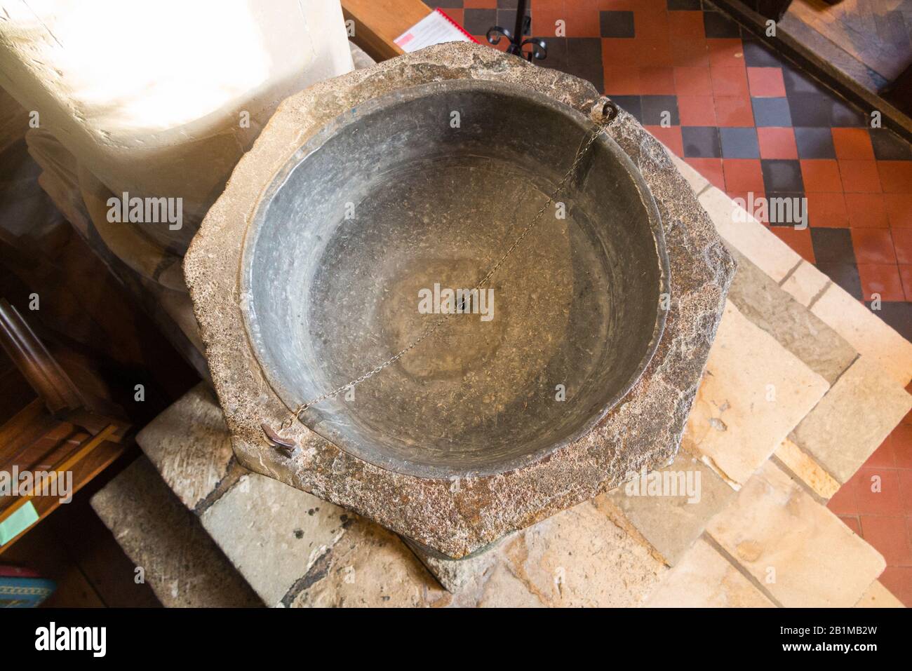 Late Norman 12th century stone octagonal Baptismal font carved from ...