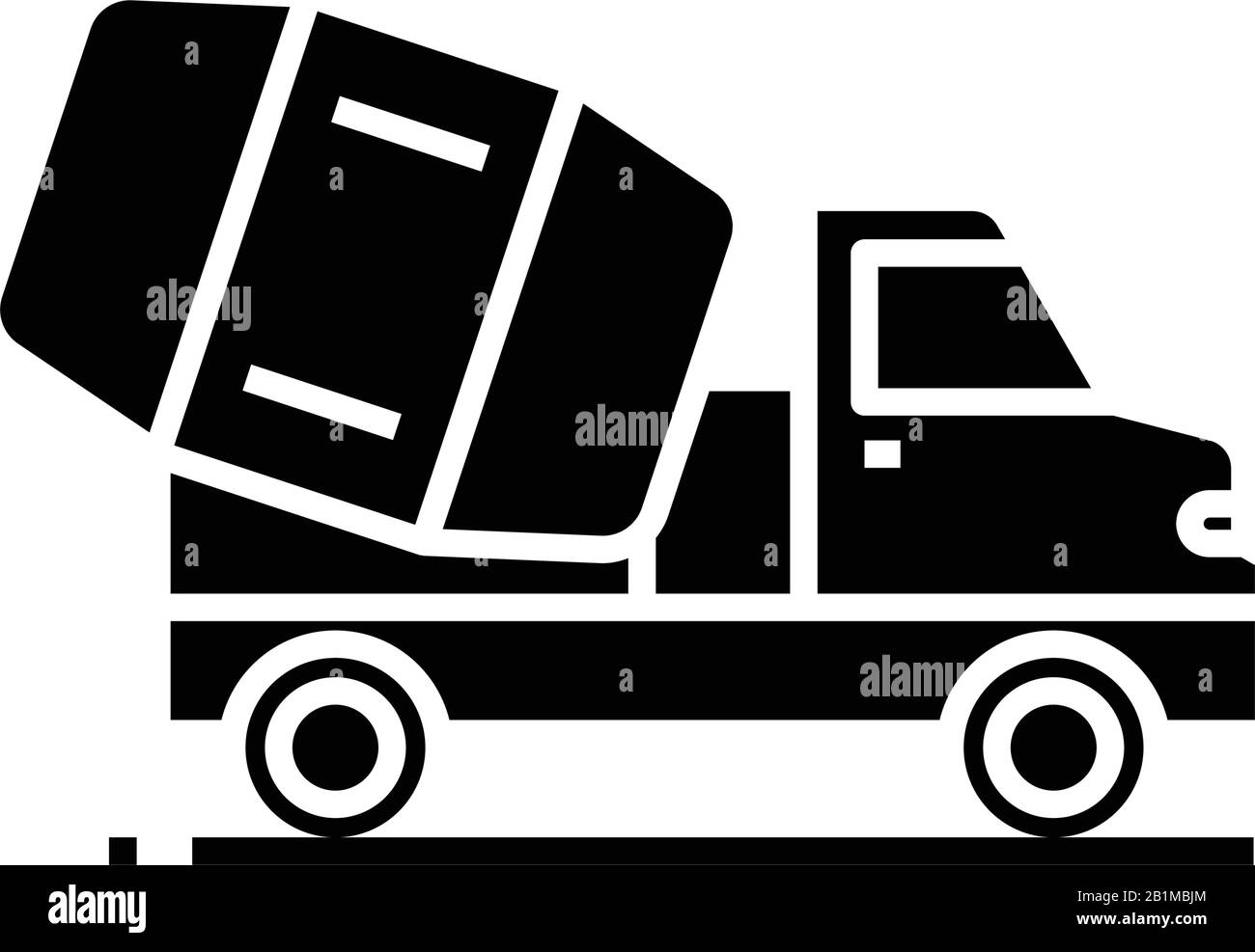 Cement mixer black icon, concept illustration, vector flat symbol ...