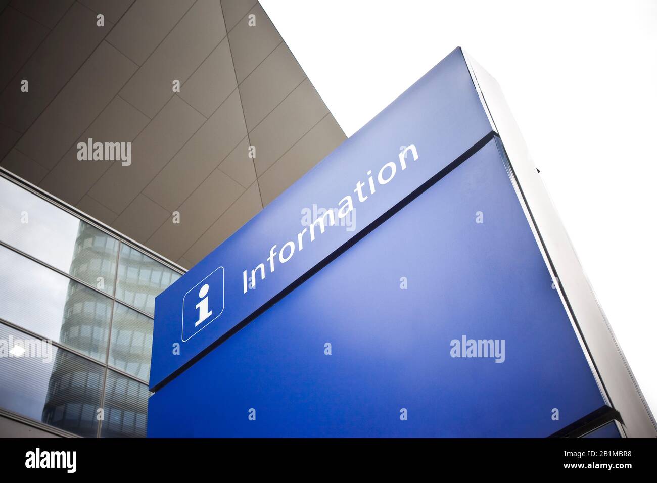 Blue information Sign with word "information" on blue background ...