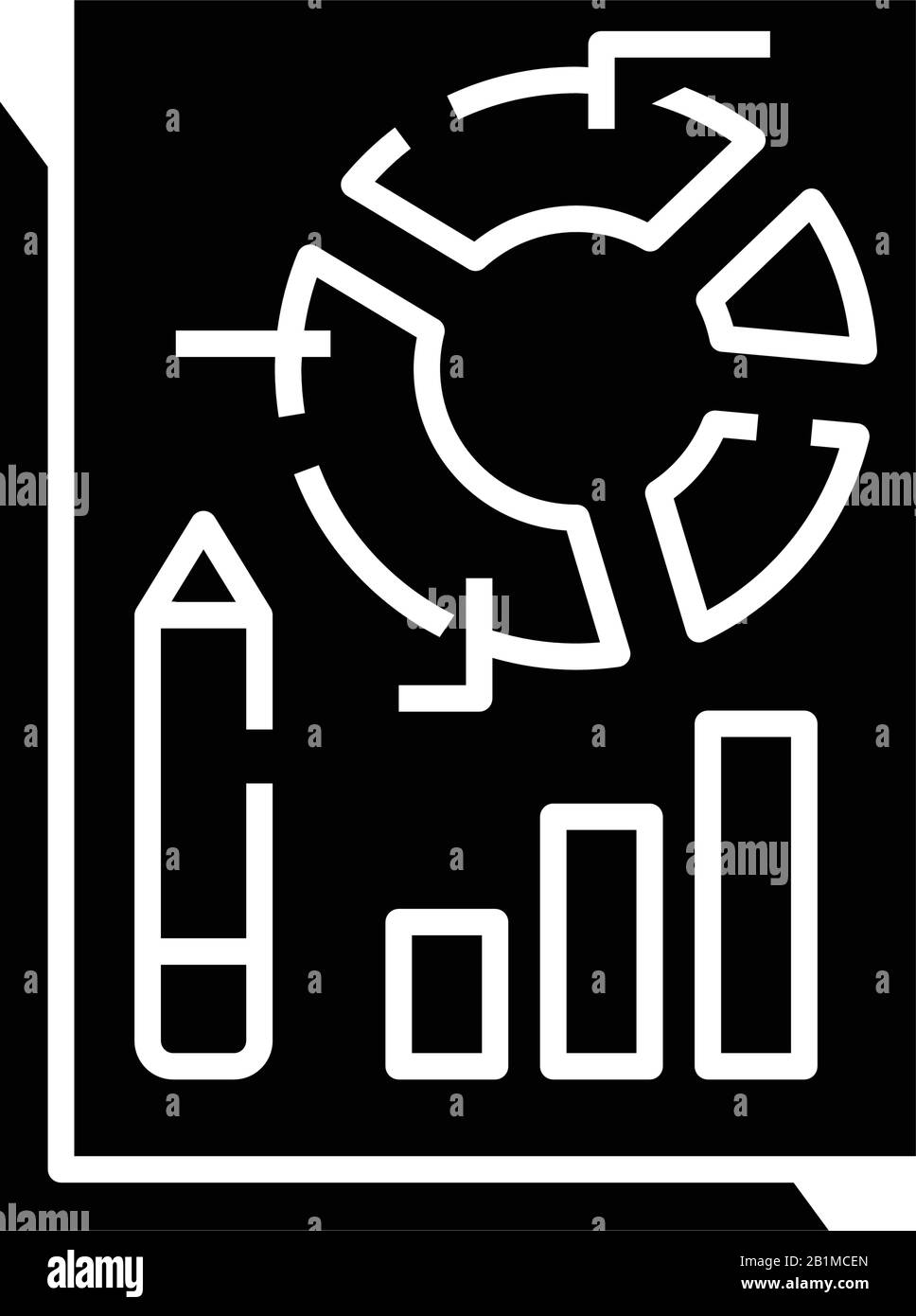 Chart drawing black icon, concept illustration, vector flat symbol ...