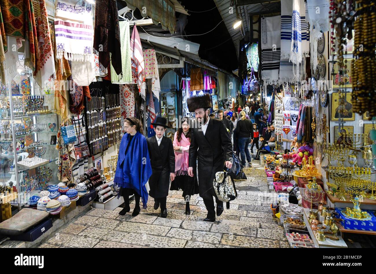 Orthodoxe Juden, Andenkengeschäfte, Basar, David-Street, Altstadt ...