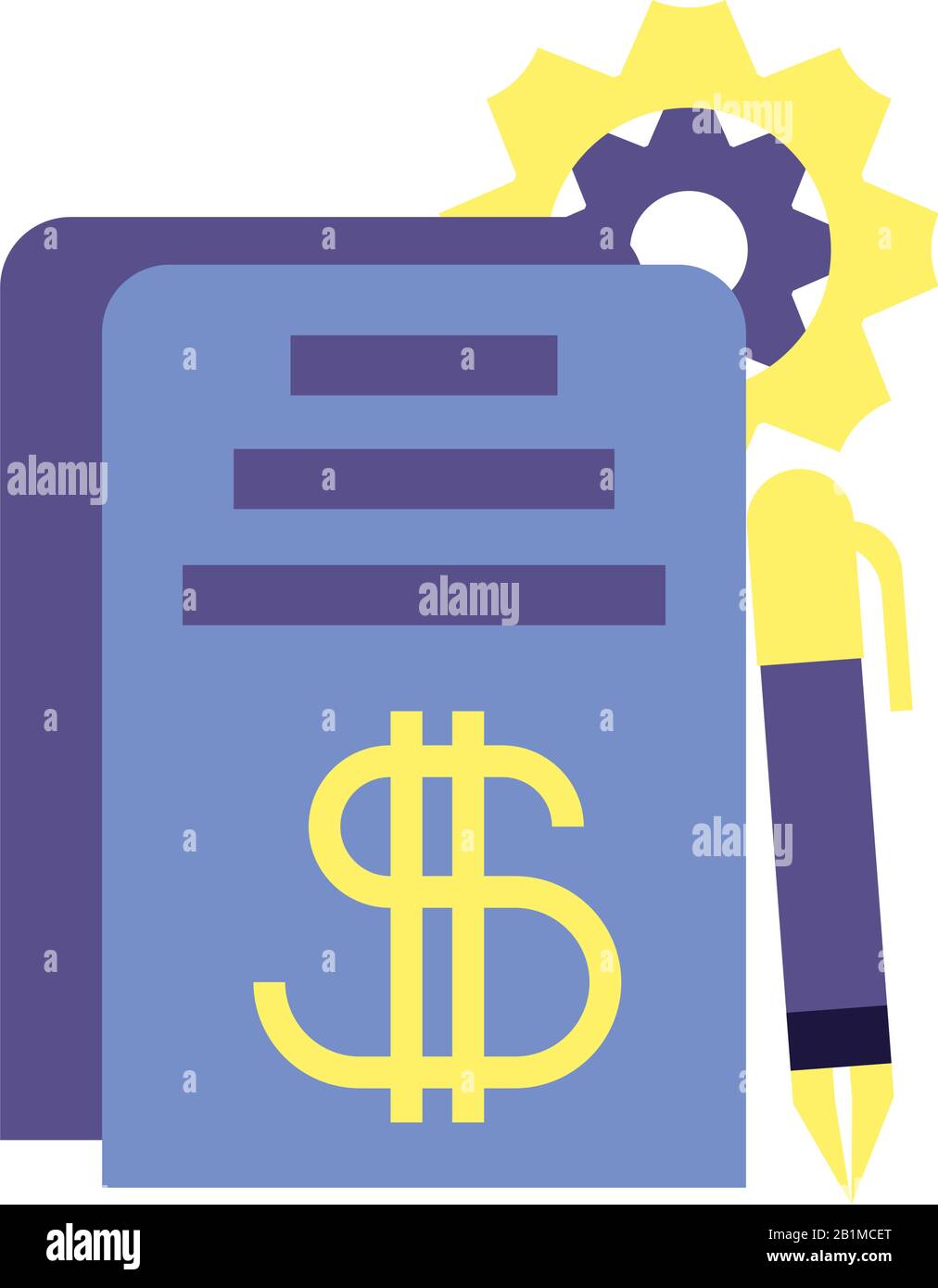 document and pen on white background vector illustration design Stock ...