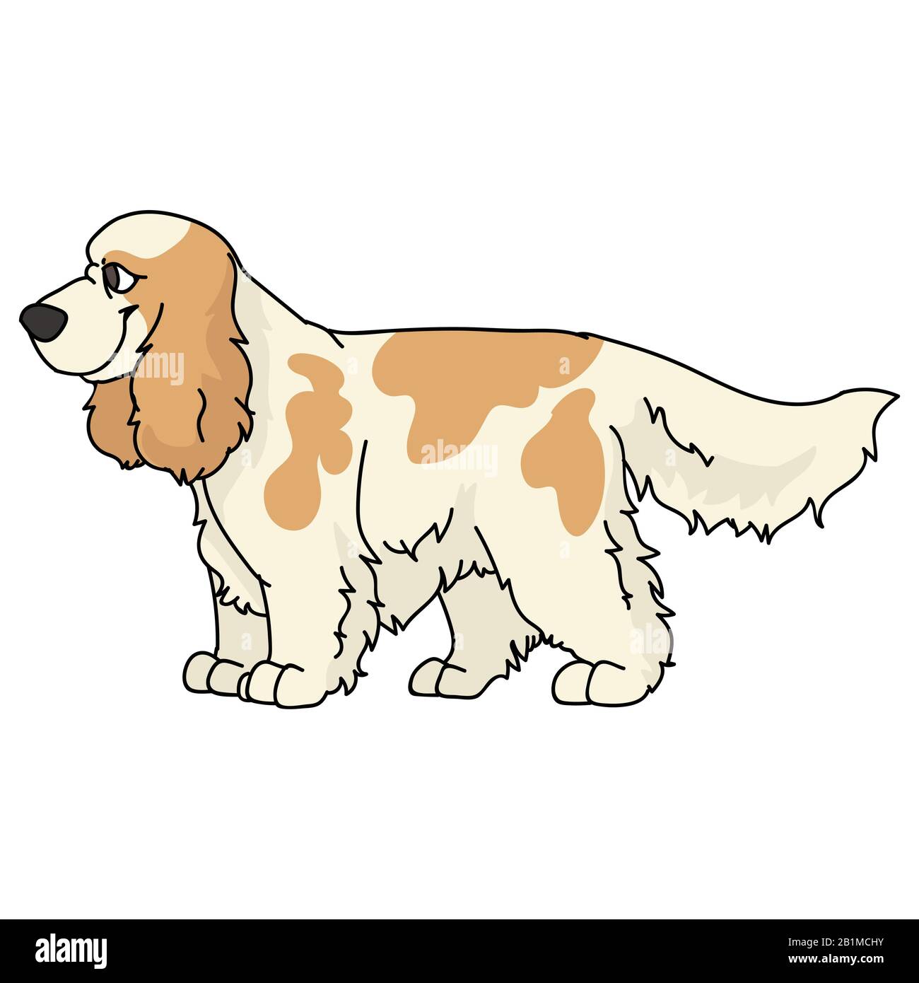 Cute cartoon cocker spaniel dog vector clipart. Pedigree kennel doggie ...