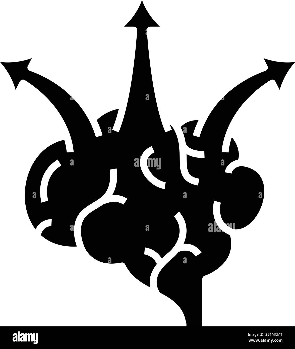 Brain work black icon, concept illustration, vector flat symbol, glyph ...