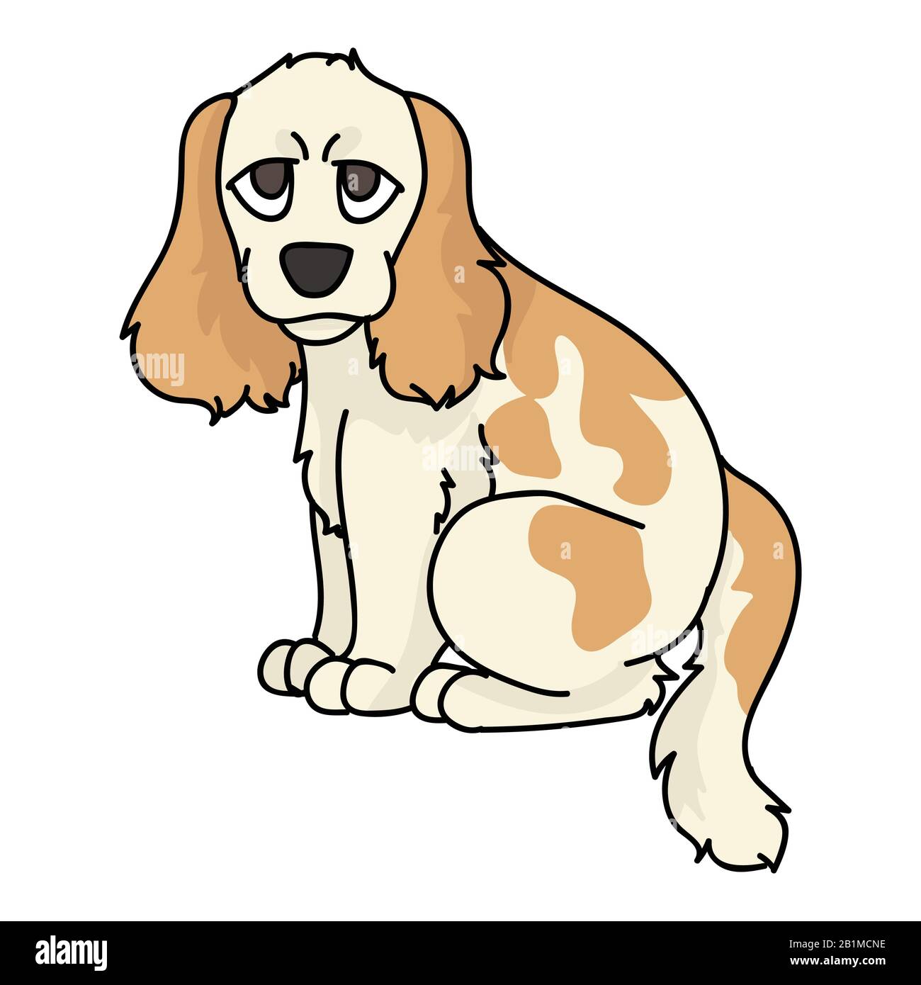 Cute cartoon cocker spaniel puppy dog vector clipart. Pedigree kennel ...