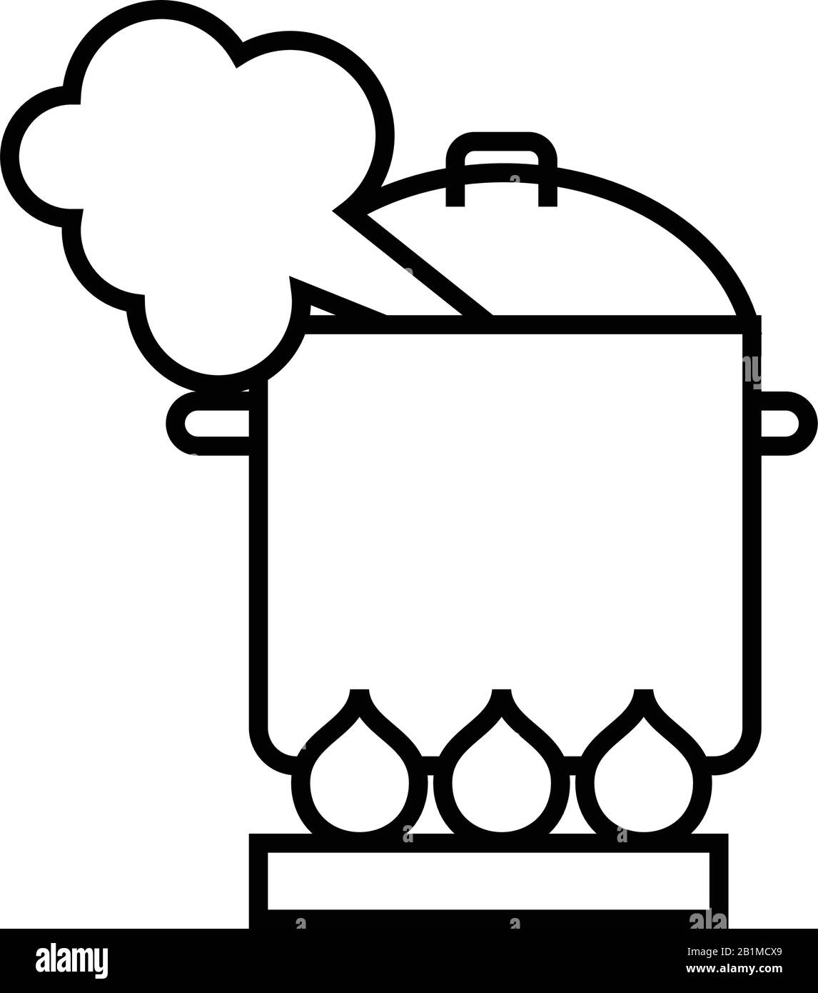 Hot pot line icon, concept sign, outline vector illustration, linear ...