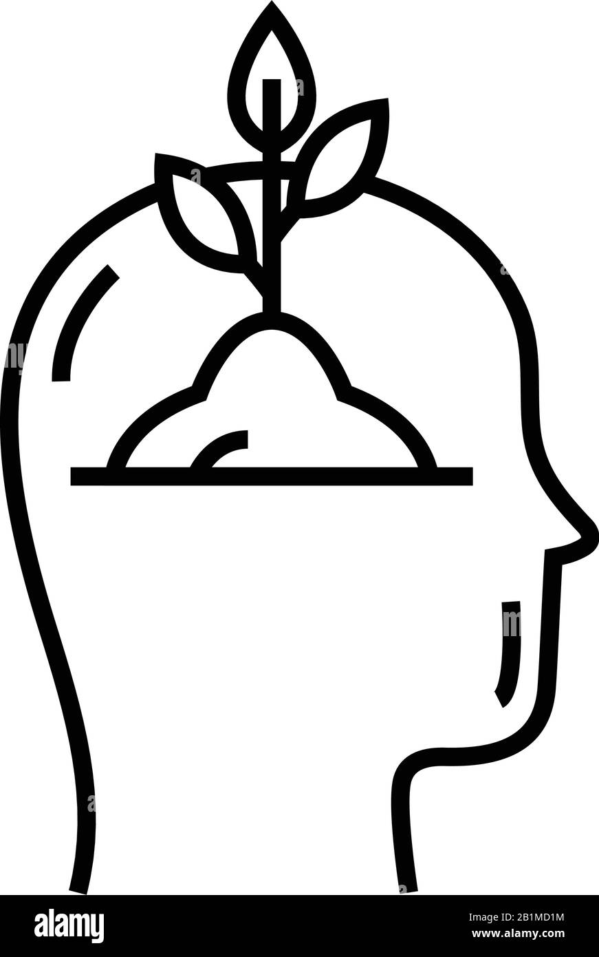 Growing potential line icon, concept sign, outline vector illustration ...