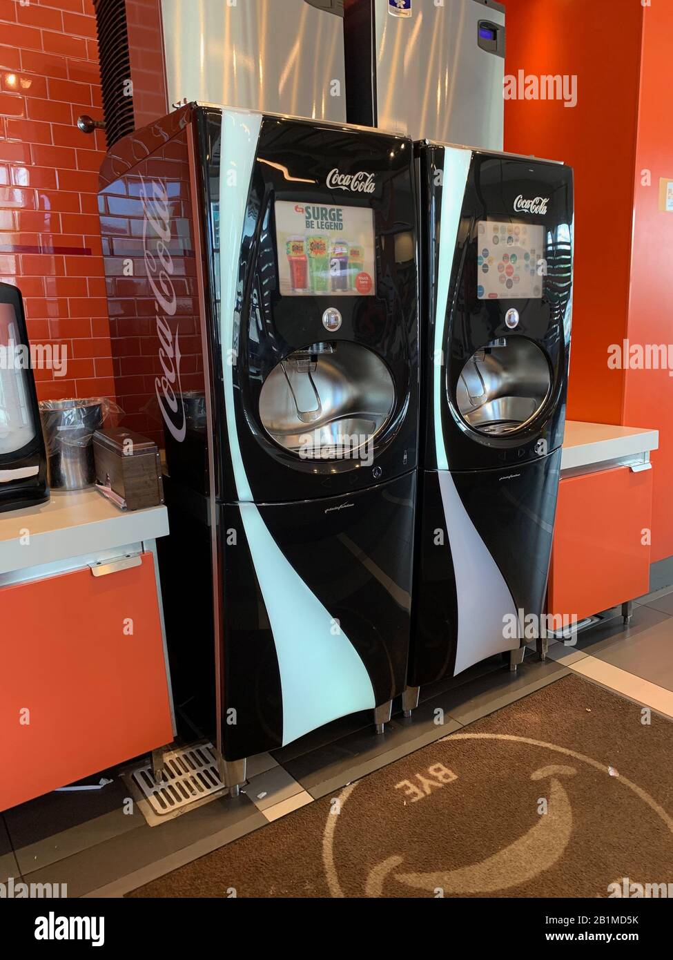 Coca Cola free style machine Stock Photo - Alamy