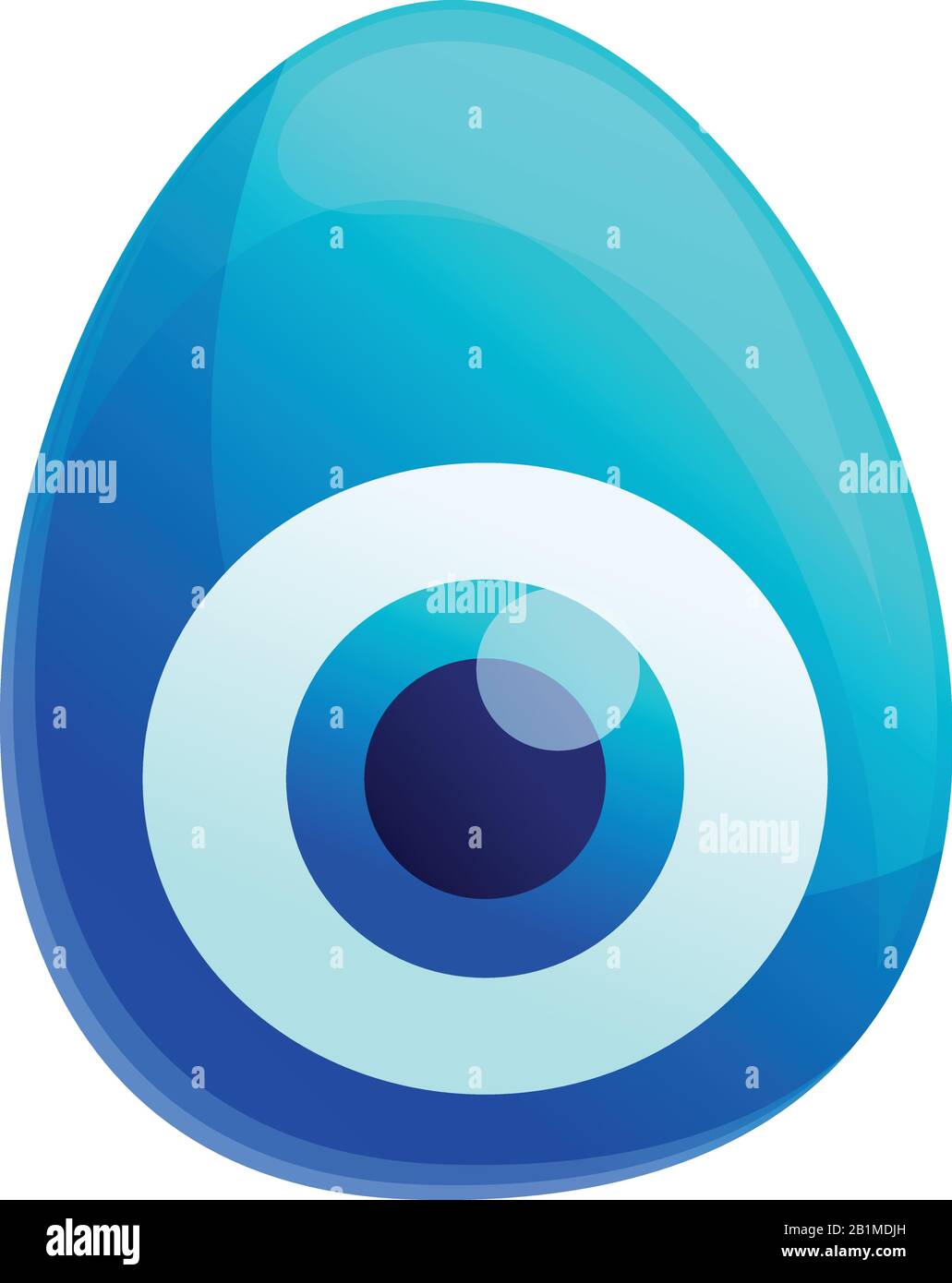 Blue turkish eye icon. Cartoon of blue turkish eye vector icon for web ...