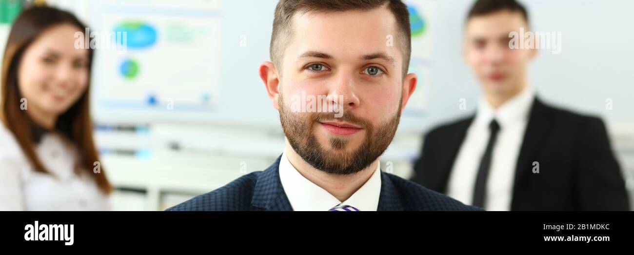 Concentrated boss in office Stock Photo - Alamy