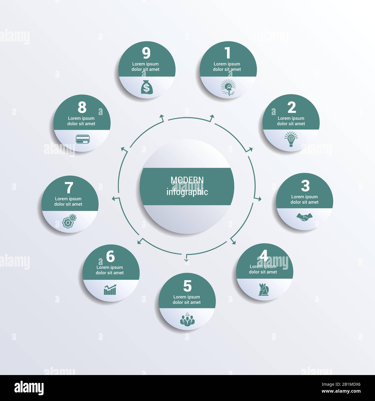 Pattern for infographic 9 positions monochromic vector image from ...