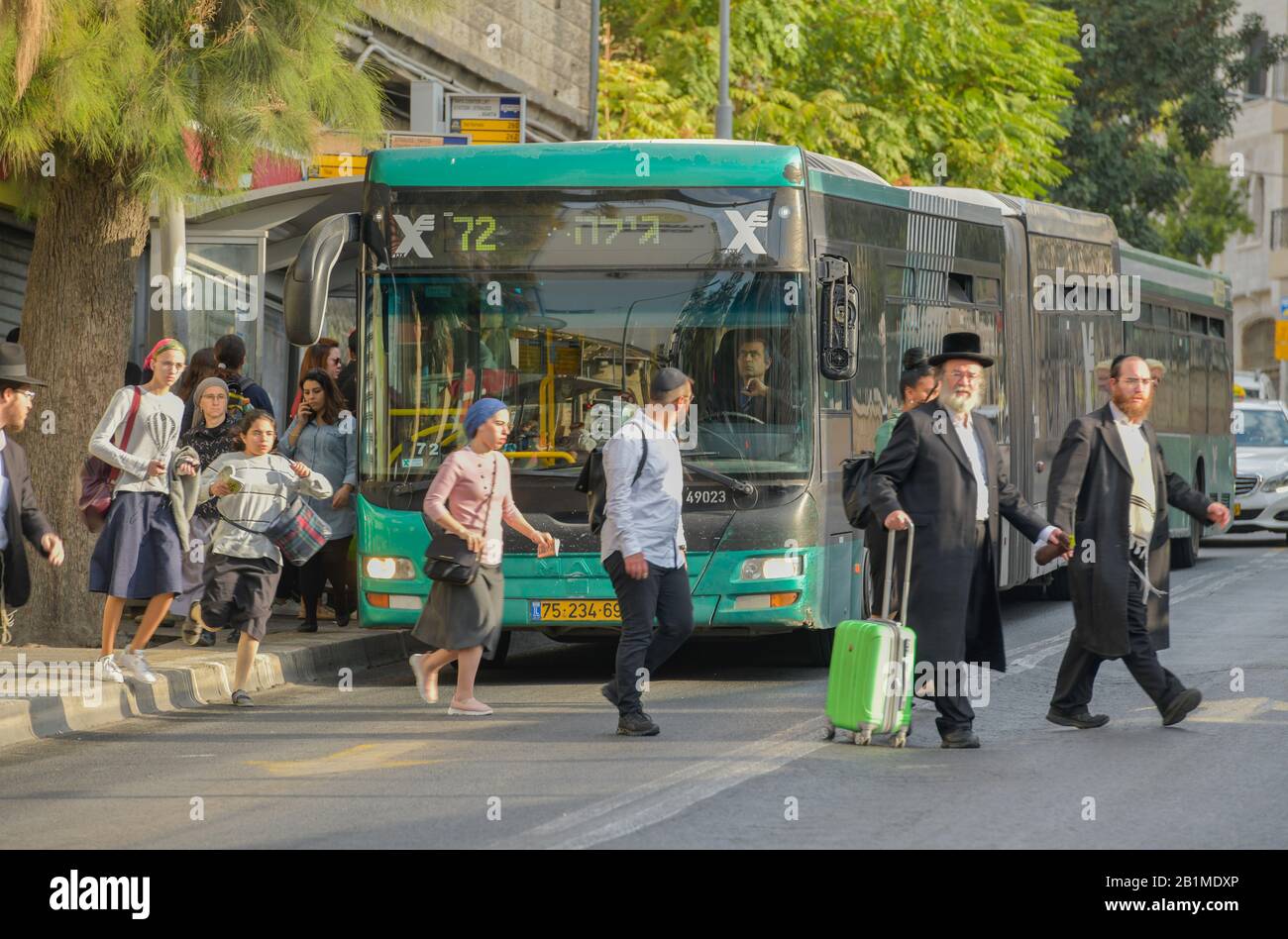 Bus, Jerusalem, Israel Stock Photo - Alamy