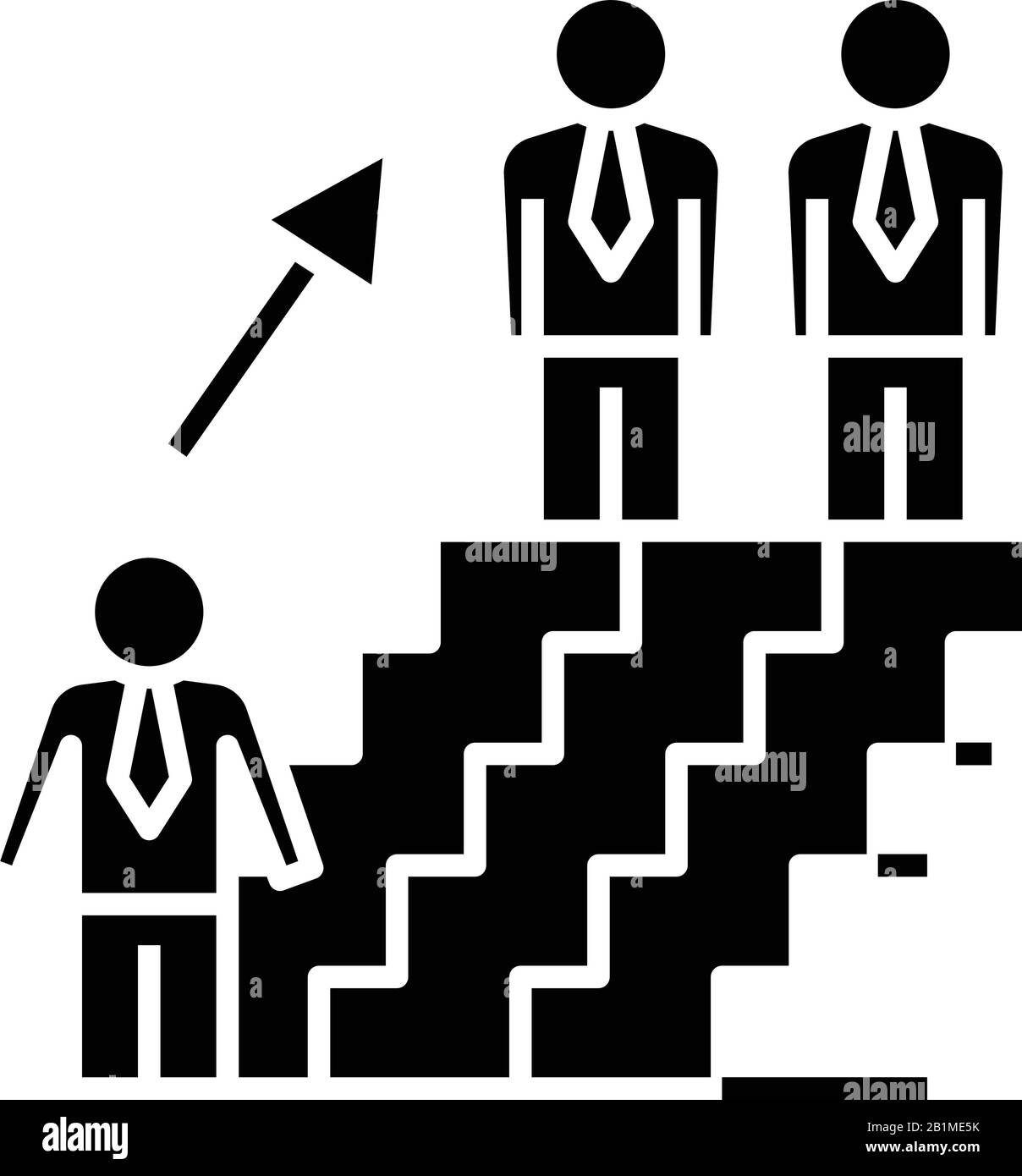 Career way black icon, concept illustration, vector flat symbol, glyph ...