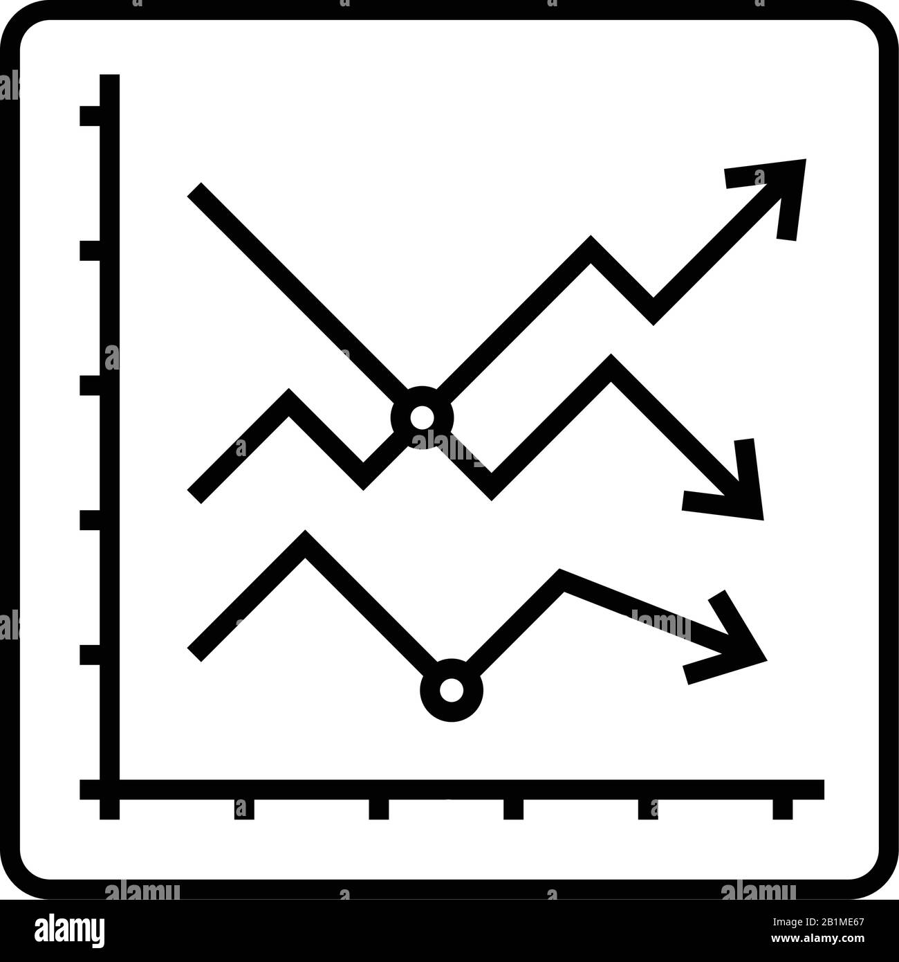 Graphic changing line icon, concept sign, outline vector illustration ...