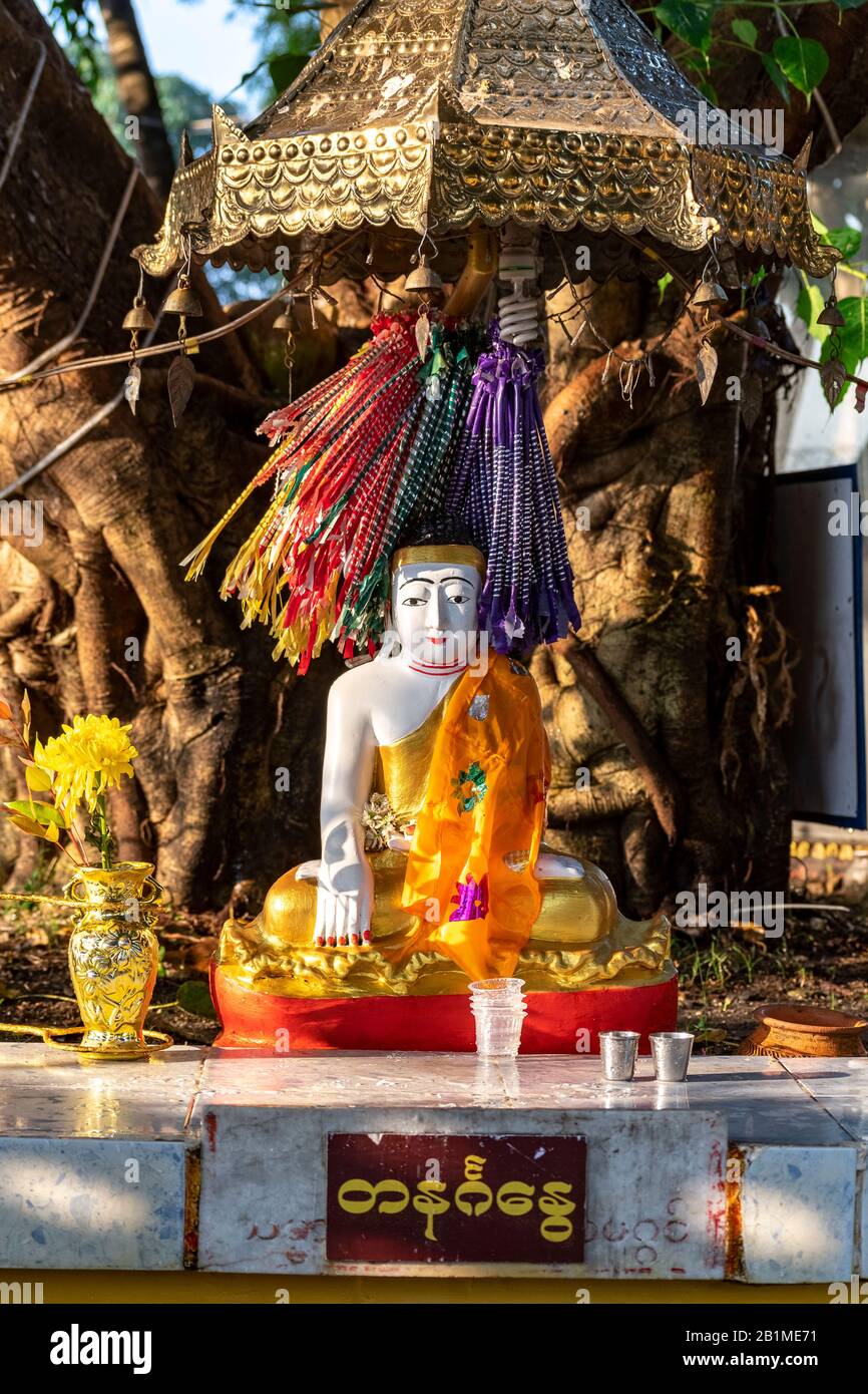 Buddhist shrines at Botataung Paya, Yangon, Myanmar Stock Photo - Alamy
