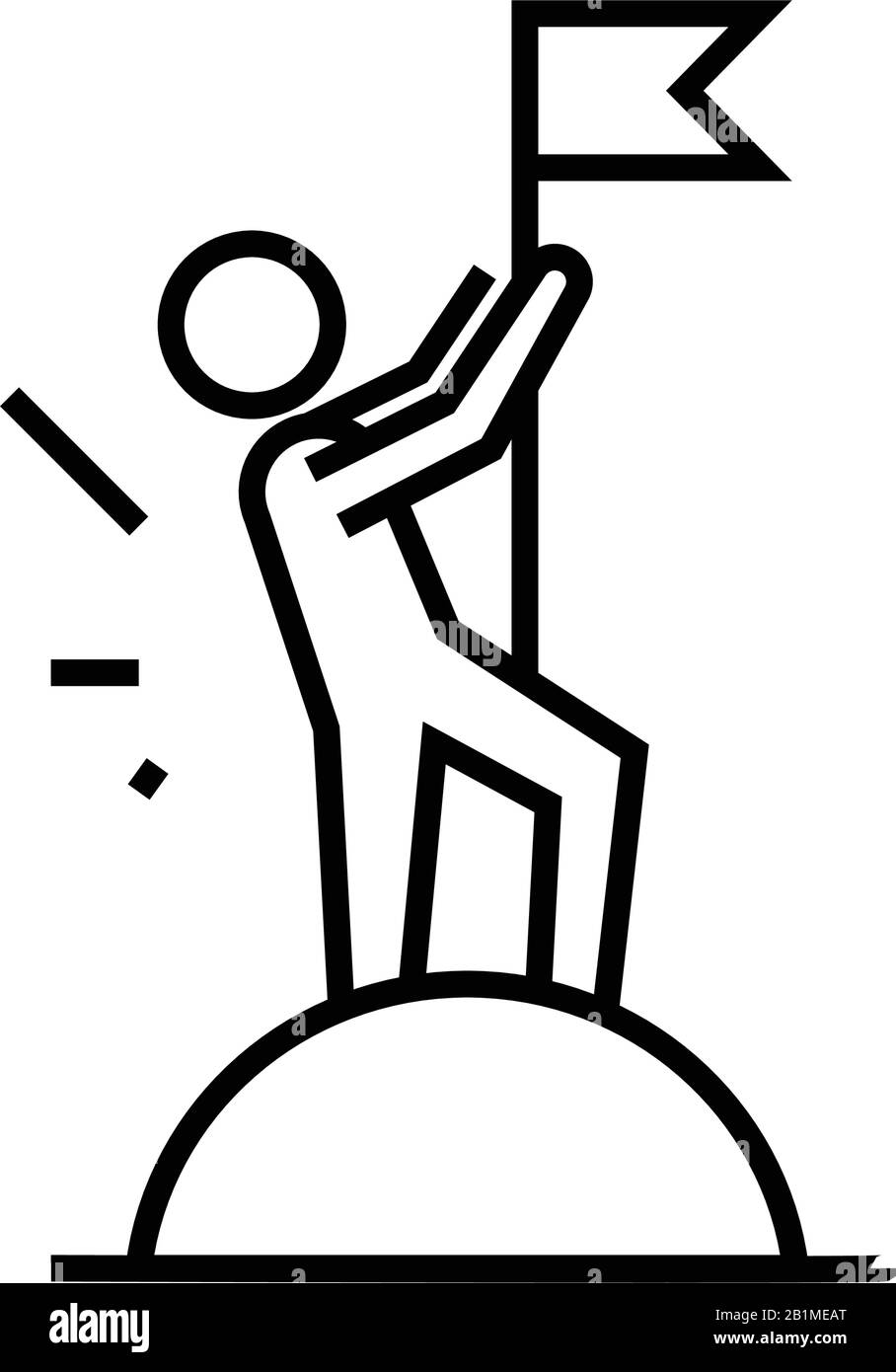 Glory flag line icon, concept sign, outline vector illustration, linear ...