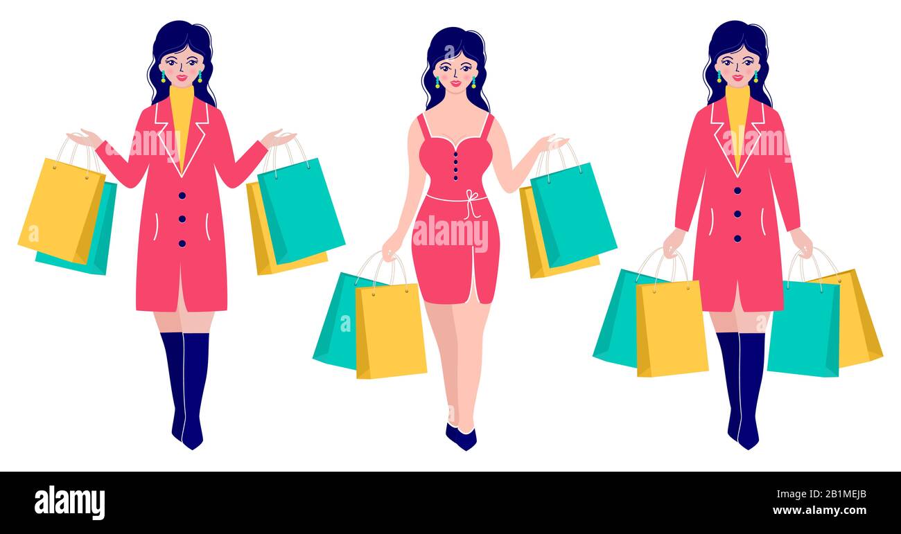 women with packages Stock Vector Image & Art - Alamy
