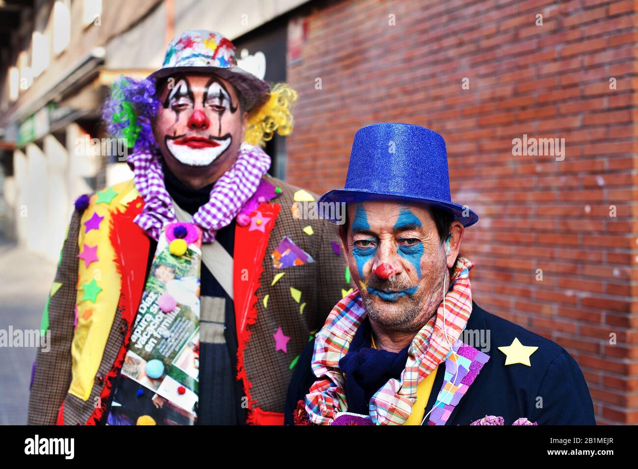 Clowns, carnival, Barcelona, Spain Stock Photo - Alamy
