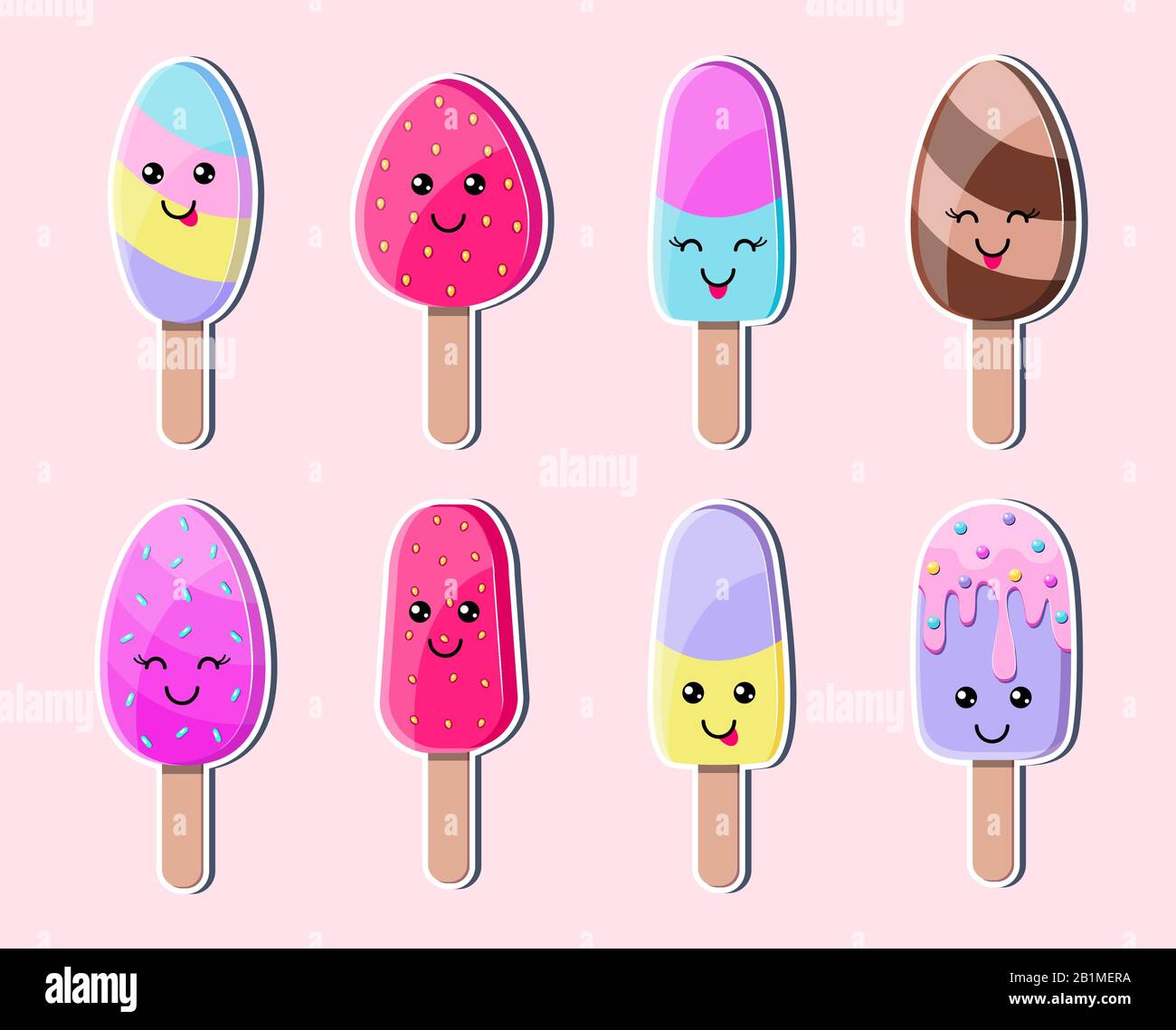 colorful ice cream stickers Stock Vector Image & Art - Alamy