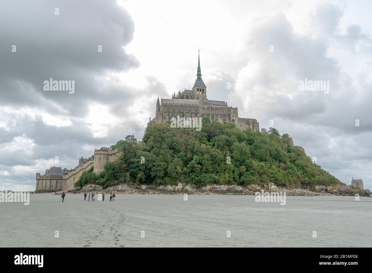 Normandy abbey attraction for vacation tourism in cloudy weather Stock ...