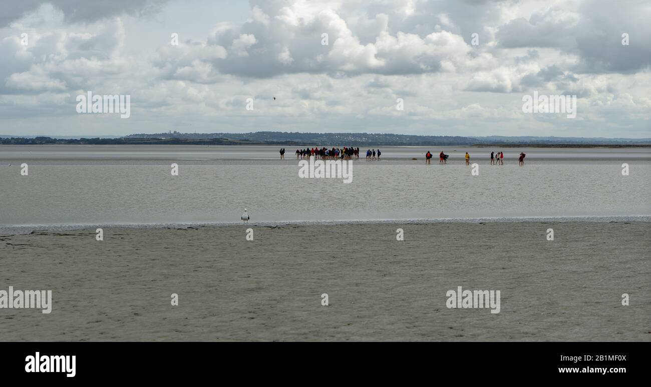 Normandy abbey attraction for vacation tourism in cloudy weather Stock ...
