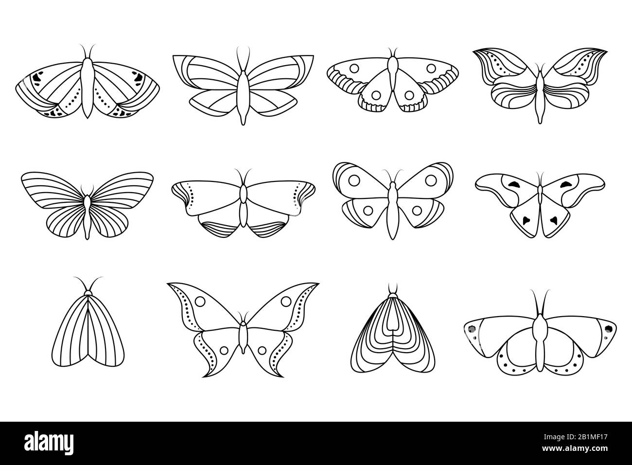 Collection of icons butterflies Stock Vector Image & Art - Alamy