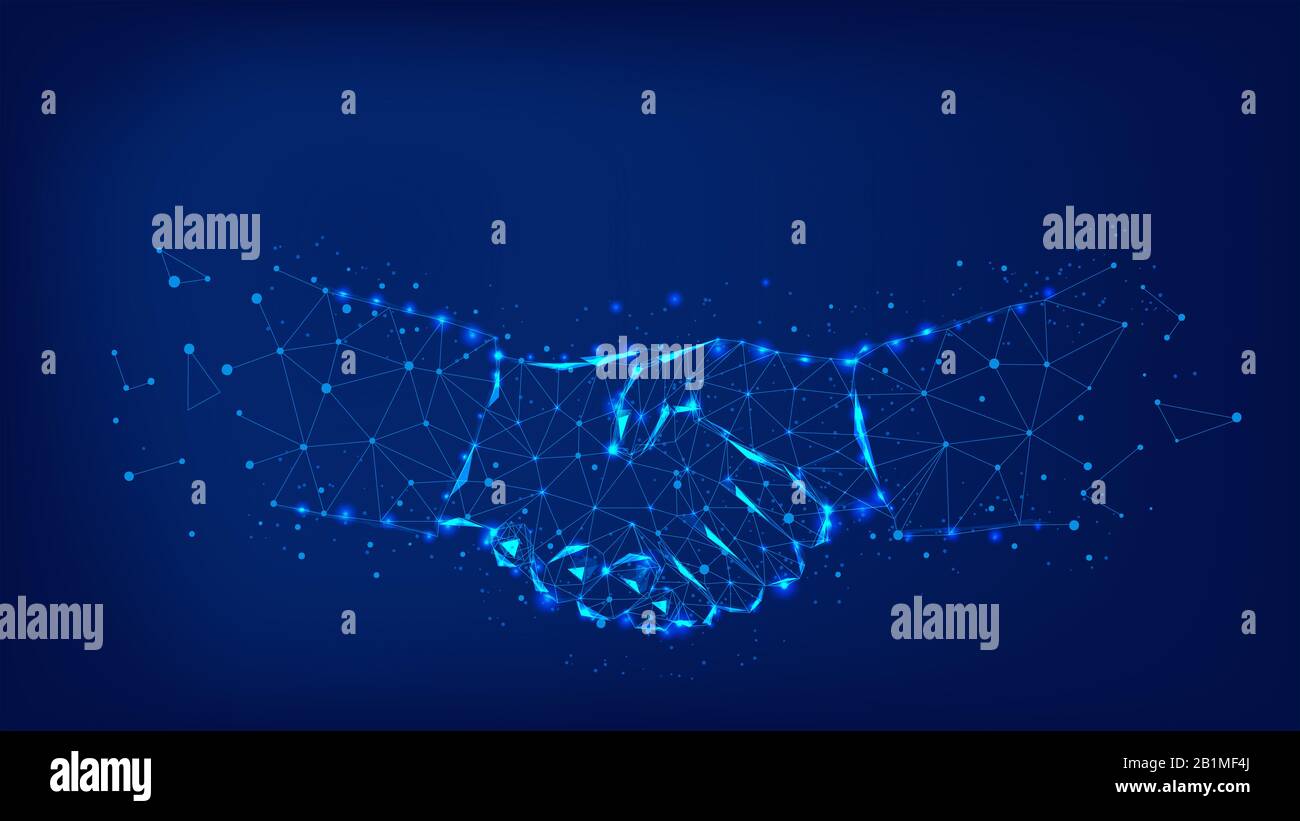Handshake from triangles and luminous points. Concept of a successful ...