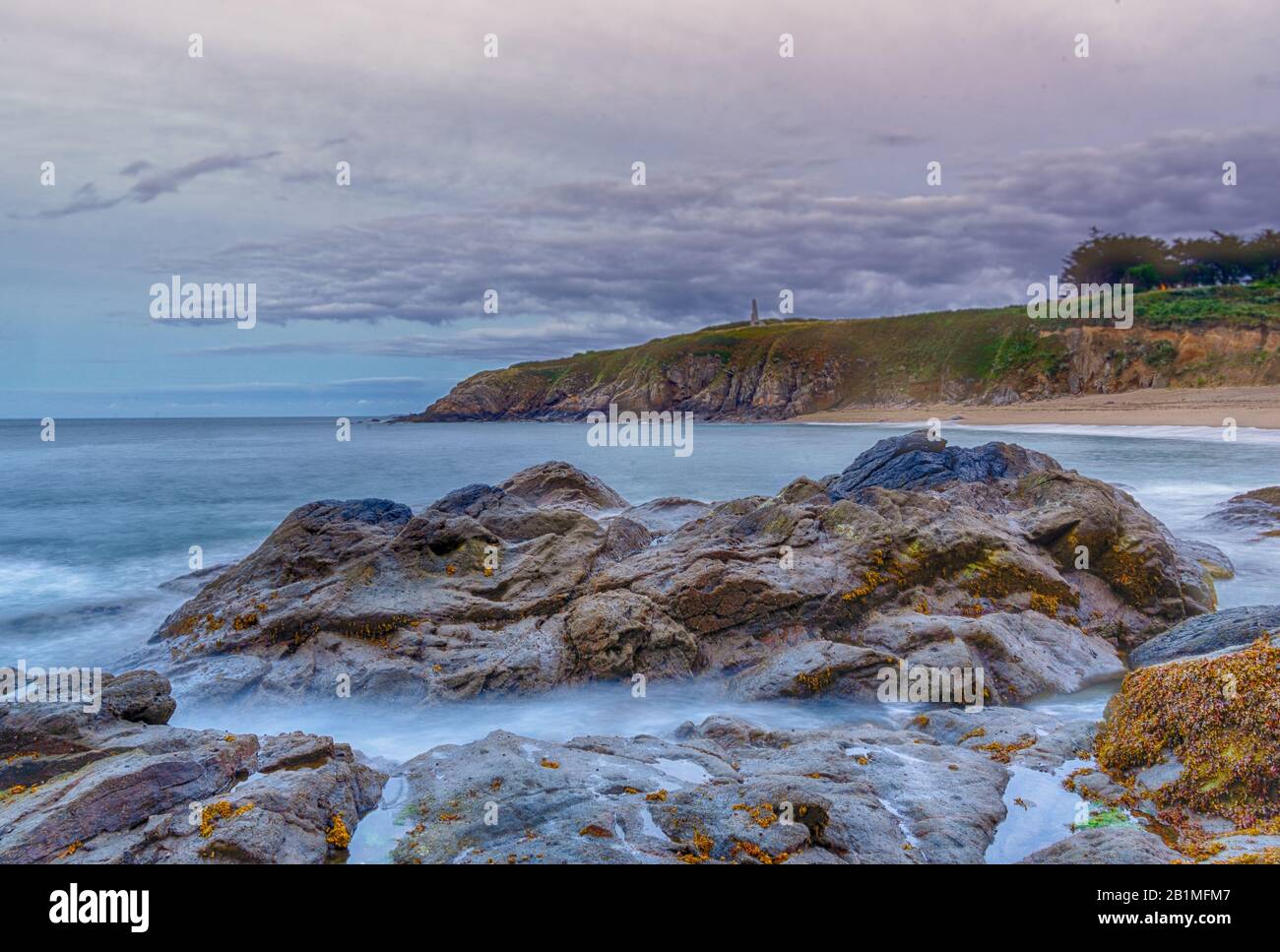 Romantic sea view on Britanny coast in summer vacation Stock Photo - Alamy
