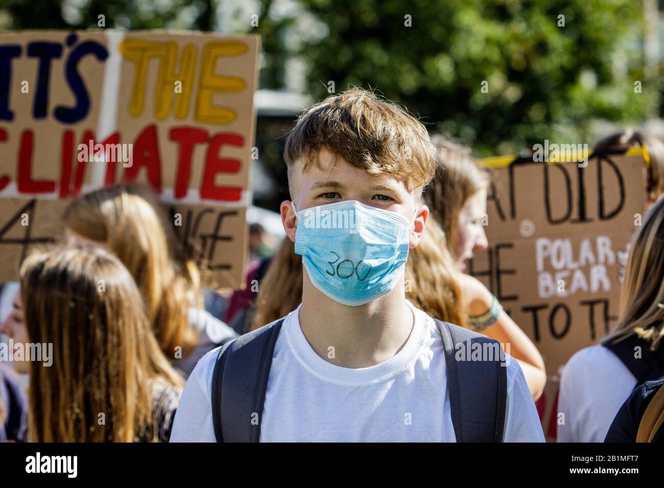 Bristol college student protesters and school children are pictured ...