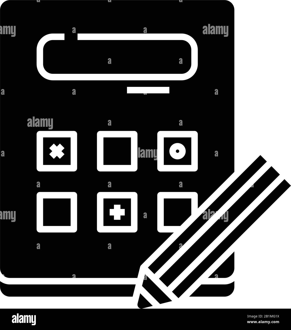 Calculate profits black icon, concept illustration, vector flat symbol ...