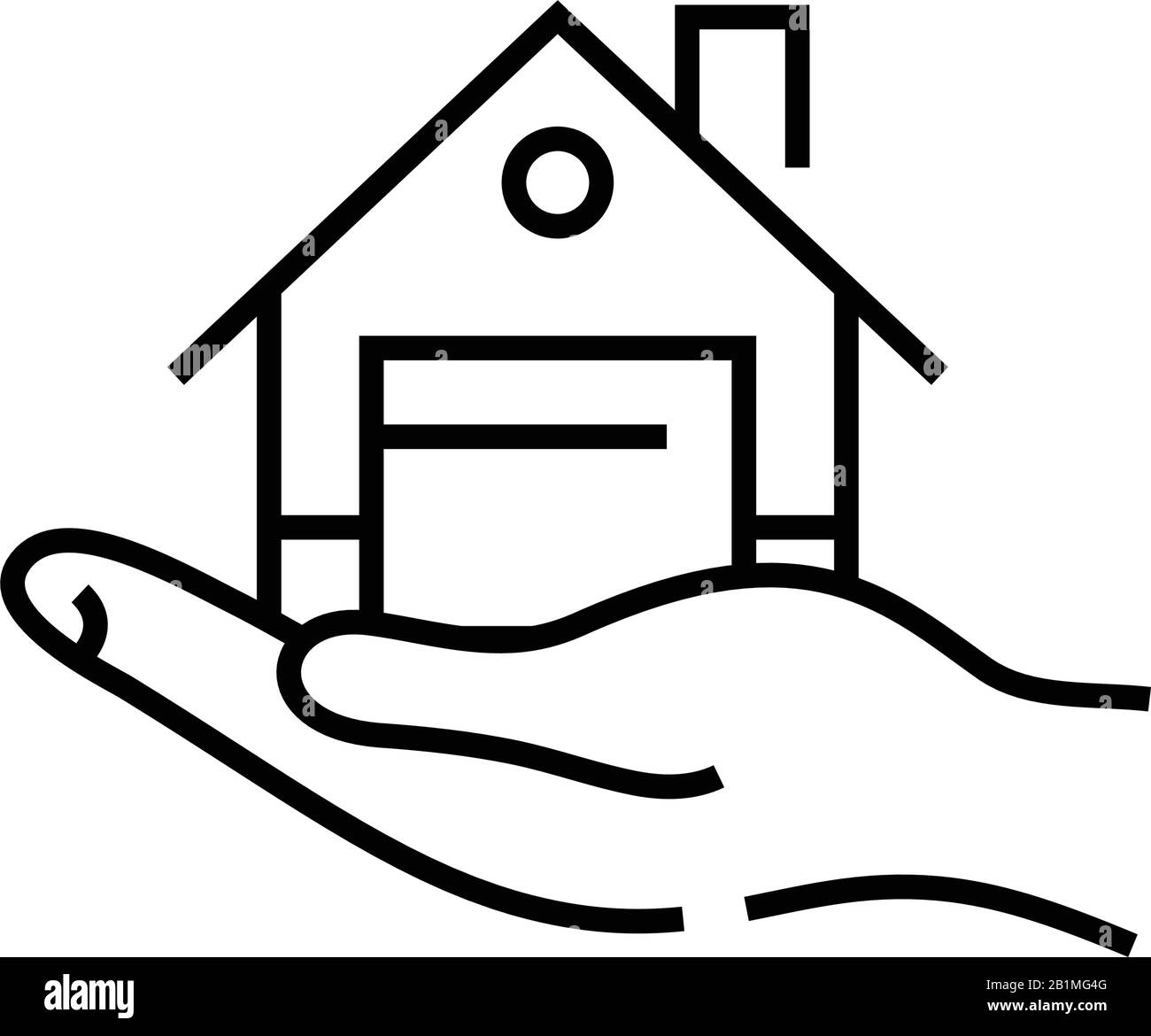 Home care line icon, concept sign, outline vector illustration, linear ...