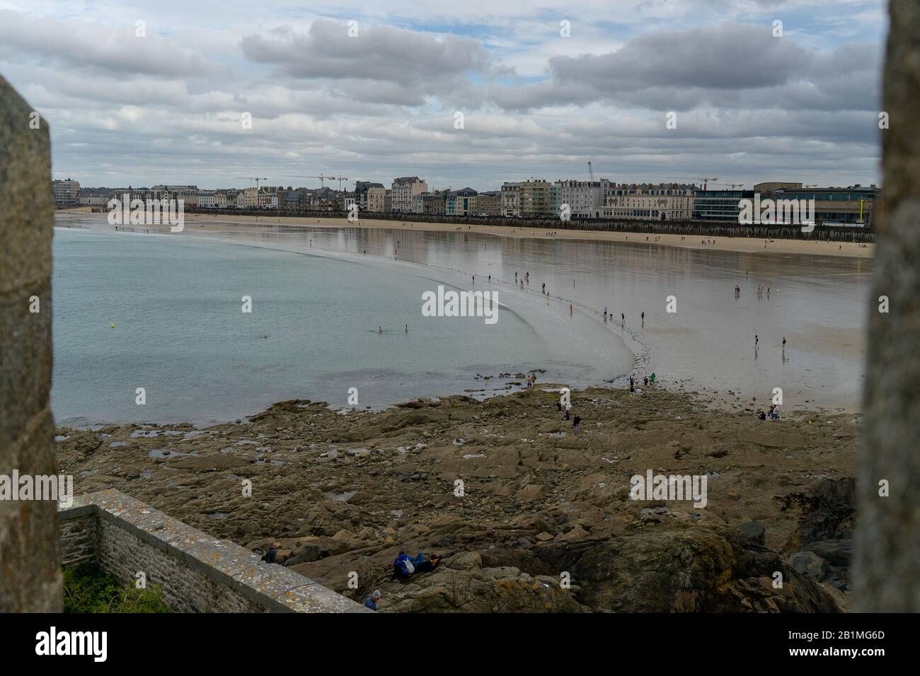 San Malo tourist attraction castle fort and water seascape Stock Photo ...