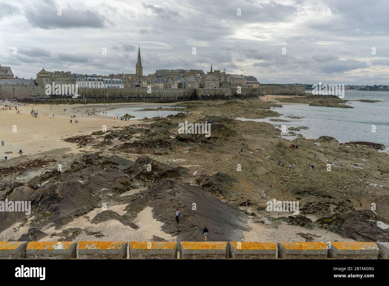San Malo tourist attraction castle fort and water seascape Stock Photo ...