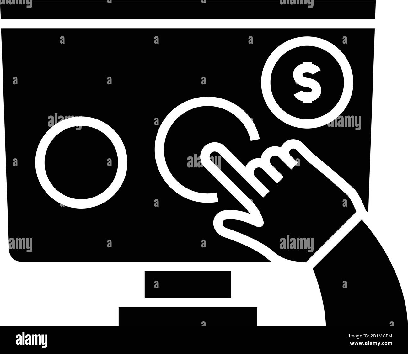 Choosing buttom black icon, concept illustration, vector flat symbol ...