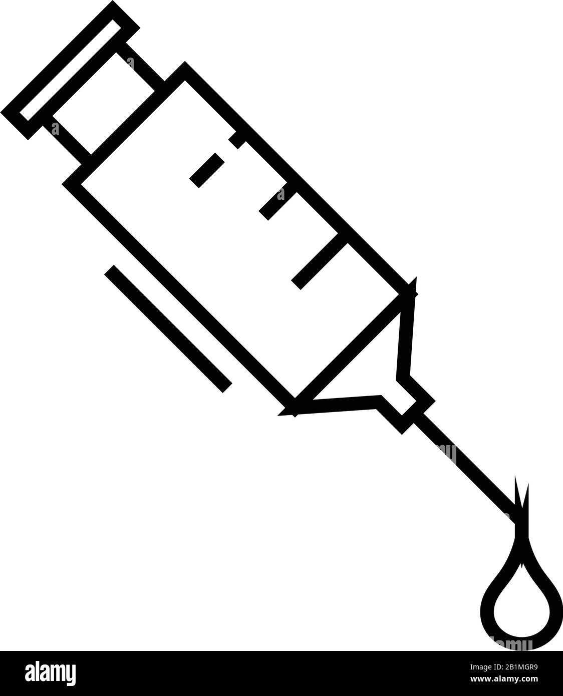 Injection pill line icon, concept sign, outline vector illustration ...