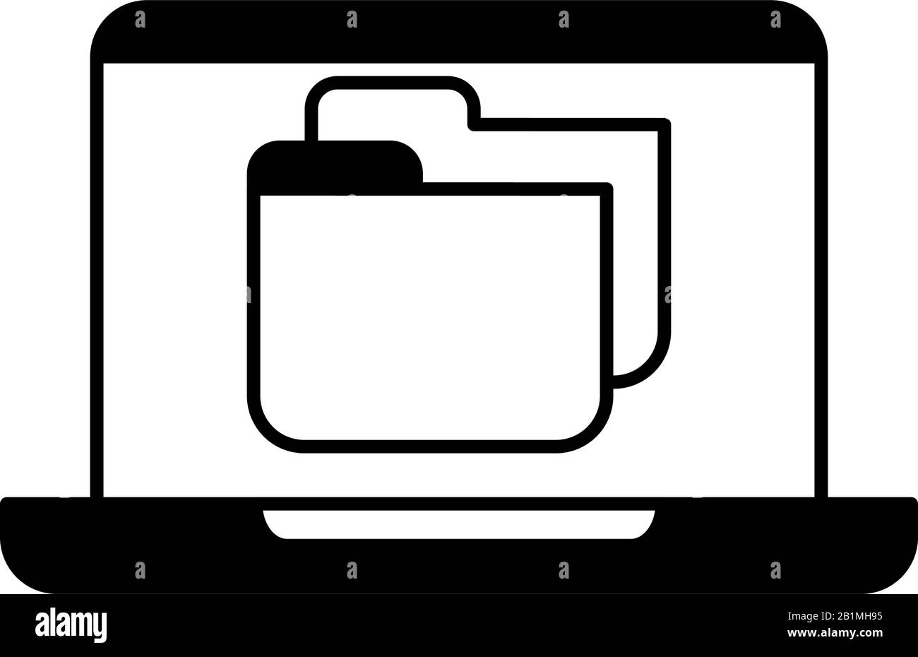 laptop with folder in white background vector illustration design Stock ...
