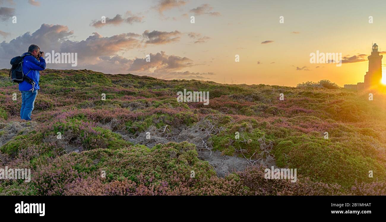 Sunset photography session of romantic lighthouse in France Stock Photo ...