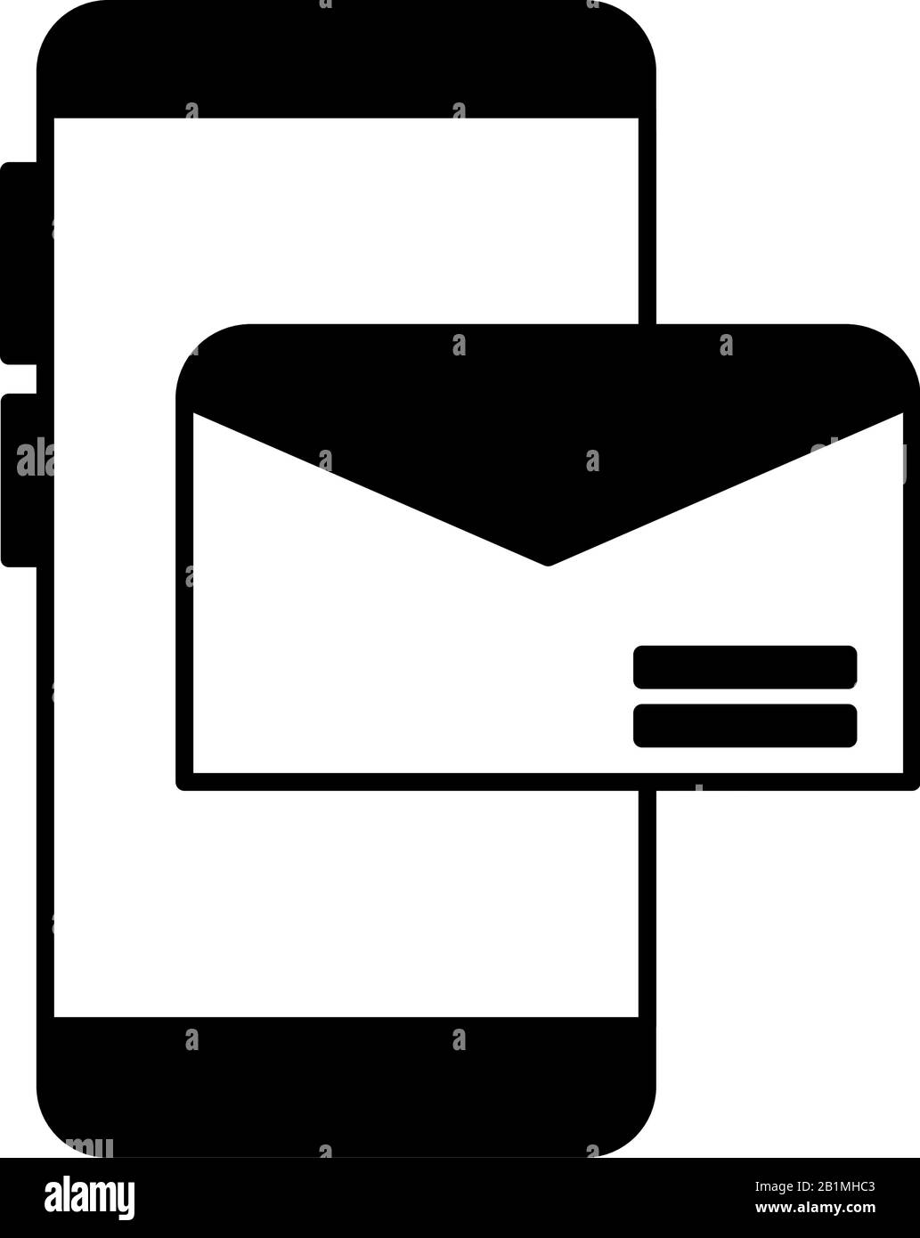 smartphone screen with envelope closed on white background vector ...