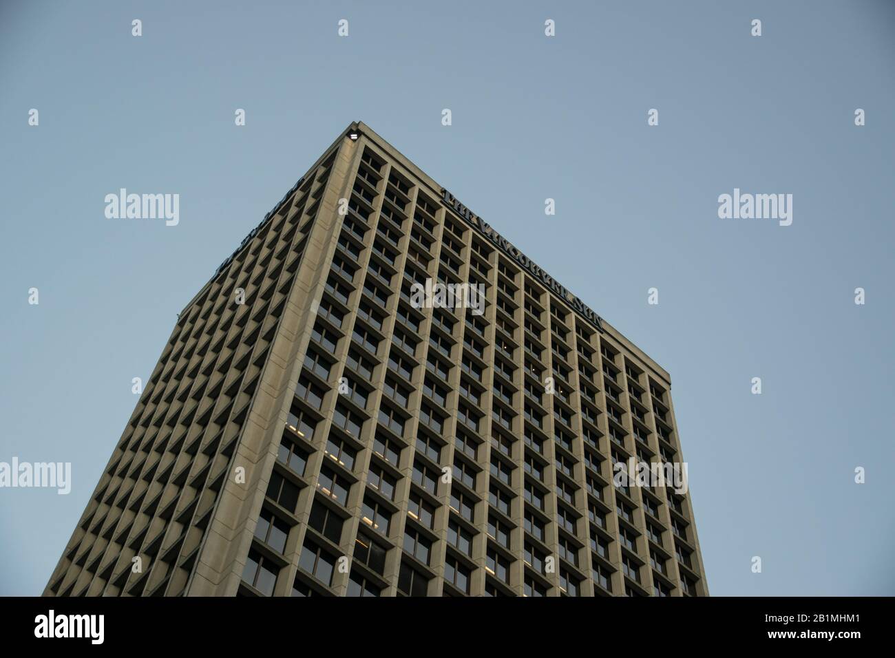 The Vancouver Sun building with clear sky behind Stock Photo - Alamy