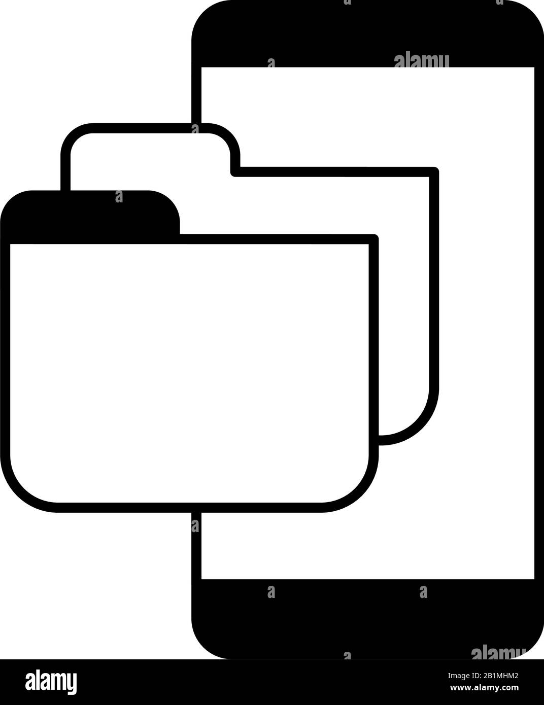 smartphone screen with folder in white background vector illustration ...