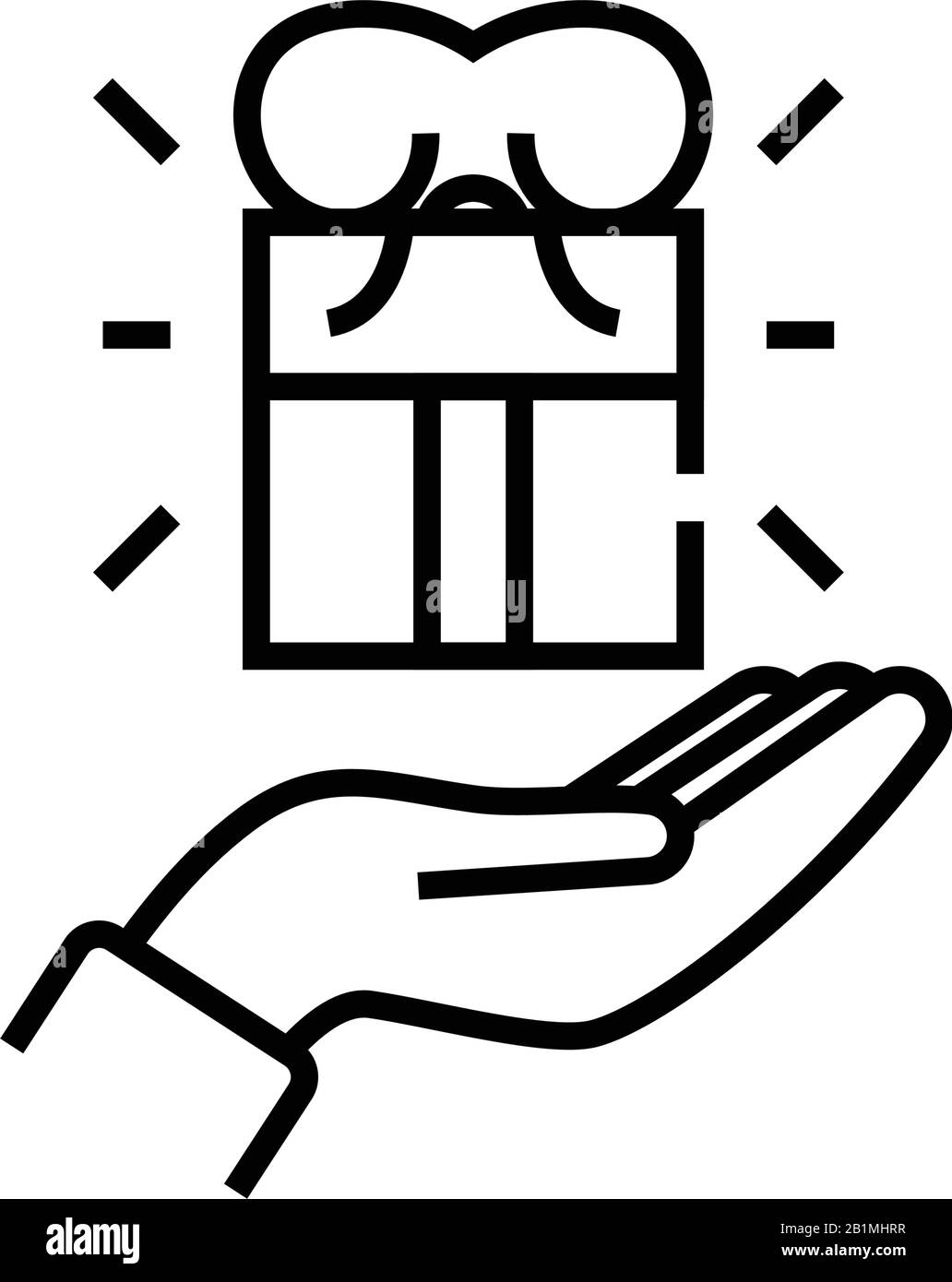 Gift line icon, concept sign, outline vector illustration, linear ...