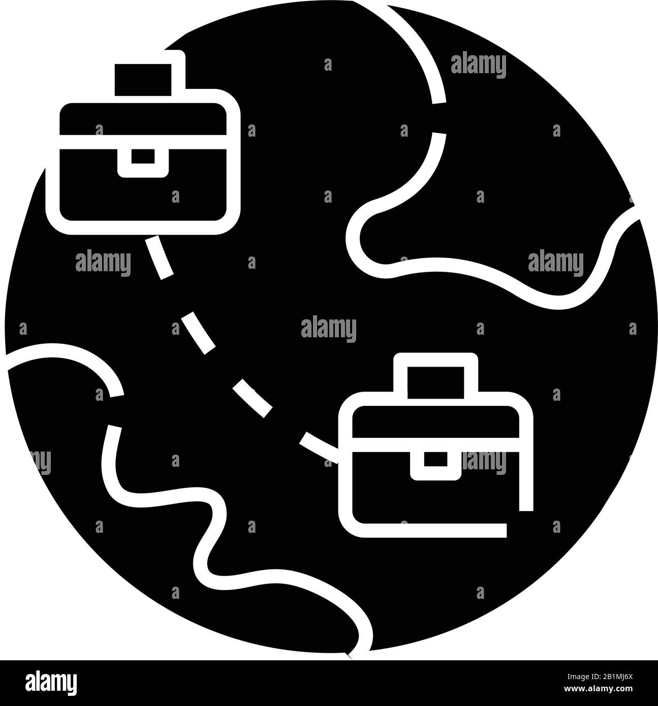 Business trip black icon, concept illustration, vector flat symbol ...