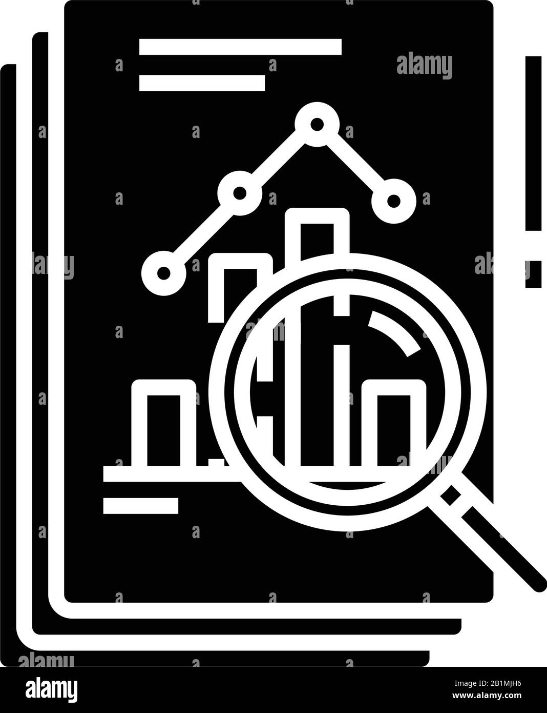 Chart data black icon, concept illustration, vector flat symbol, glyph ...