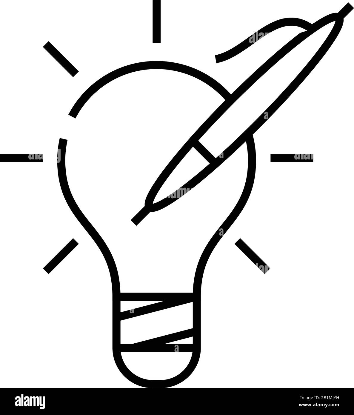 Idea recording line icon, concept sign, outline vector illustration ...