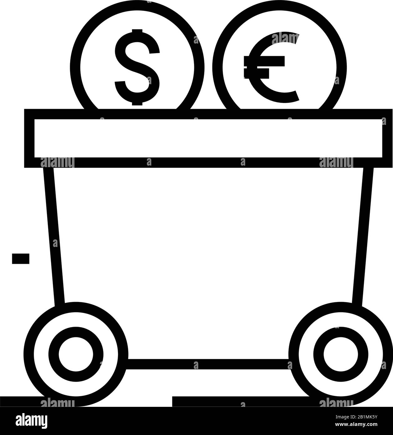 Industry income line icon, concept sign, outline vector illustration ...