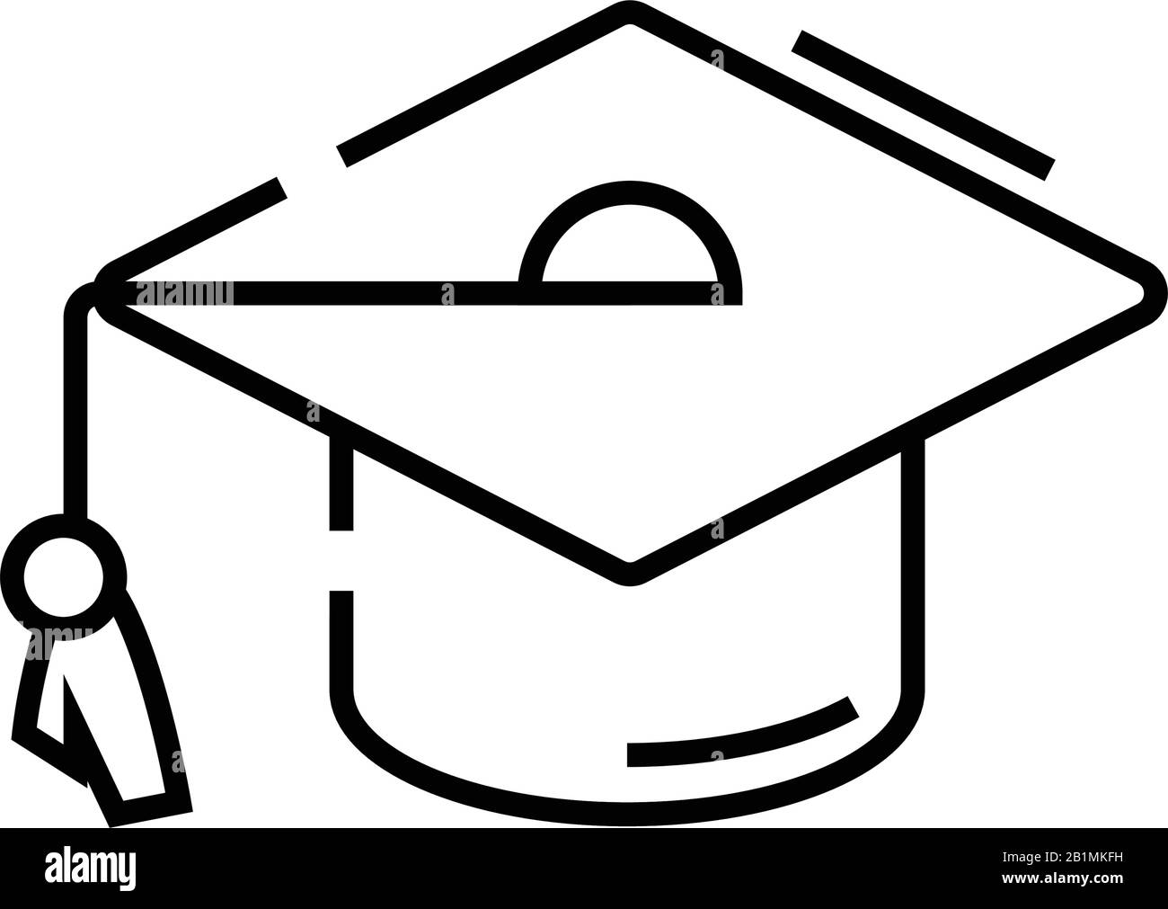 Graduation line icon, concept sign, outline vector illustration, linear ...