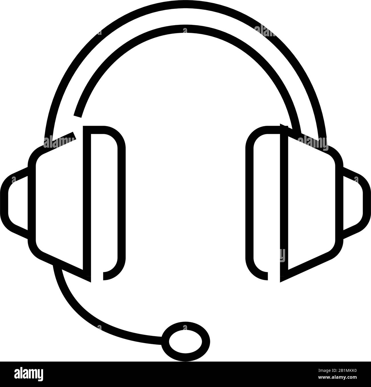 Headphones line icon, concept sign, outline vector illustration, linear ...